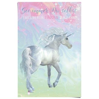 Reinders Poster, Unicorn Marble - sei immer du selbst, Kinderzimmer, Poster, Wanddeko, Room Decor, 150 gr. gl&auml;nzend Bilderdruckpapier, Mehrfarbig, 91,5 x 61cm