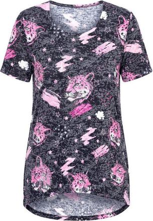 Angel Of Style T-Shirt T-Shirt A-Linie Glitzersteinchen Tiger-Muster