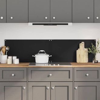 vidaXL vidaXL K&uuml;chenr&uuml;ckw&auml;nde 2 Stk. Schwarz 80x50 cm Hartglas