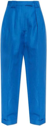 Versace Femme, Pantalons, Bleu, Taille: 36 FR Pleated Pantalons