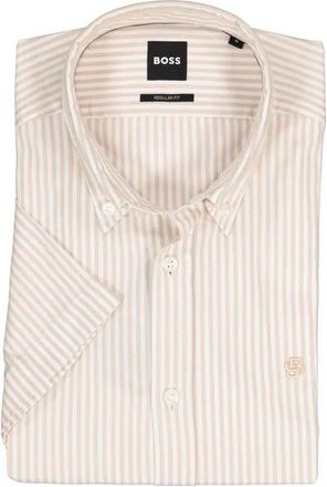 HUGO BOSS Herren Kurzarmhemd beige Oxford