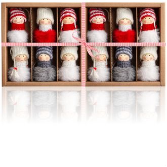 Com-Four 12x Premium Weihnachtsbaum-Anh&auml;nger Engel - Christbaumschmuck - schwedisch-skandinavische Deko-Trolle, Engel, Feen, Weihnachtsm&auml;nner als Christbaumsch