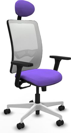 Piqueras y Crespo Arbeitsstuhl mit Rollen Zulema mit 3D-Armen, h&ouml;henverstellbarer Lendenwirbelst&uuml;tze und festem Kopfteil, ausgestattet mit 3 Positionen und Schneidschau