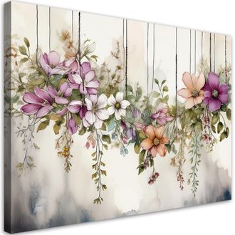 Feeby Leinwand Bilder - Blumen Botanik Pflanzen - Canvas 120x80 cm - Deko Wohnzimmer - Wandbilder Schlafzimmer - Deko Aesthetic - Wand Deko - Leinwand Gro&szlig; 