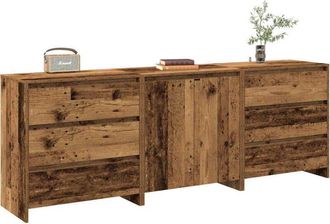 vidaXL Buffet 3 pcs vieux bois bois ding&eacute;nierie Vidaxl