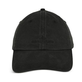 Stone Island unisex, Accessoires, Noir, Taille: ONE Size Casquette de baseball brodée noire