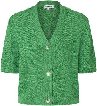 More & More Strickjacke kurze, shiny Struktur-Strickjacke