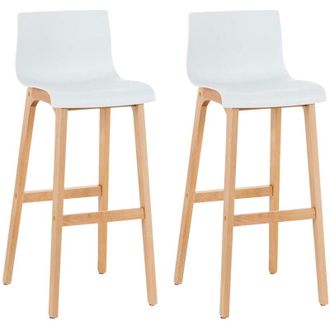 Clp R&eacute;glez 2 tabourets Hoover avec 4 ch&acirc;ssis en bois naturel blanc &agrave; 4 fois