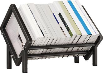 Generic Mini-Schreibtisch-Bücherregal - neigbarer Buch-Organizer aus Karbonstahl, 15,7-Zoll-Tischaufbewahrungsregal | Schreibtischregal für Zeitschriften, Büc