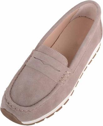 Absolute Footwear Mocassins en daim véritable pour femme, latte, 39 EU