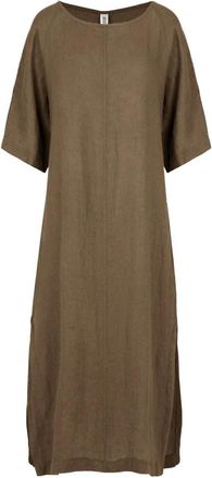 Bomboogie Femme, Robes, Brun, Taille: 40 FR Robe droite en lin