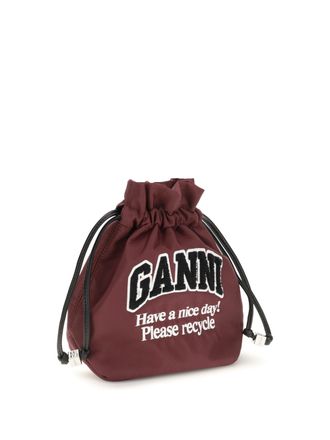 Ganni Womens Nylon Pouch Windsor Wine Clutches
