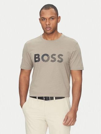 HUGO BOSS T-Shirt Tape Logo 50530990 Beige Regular Fit