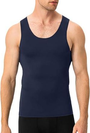 Generic DENGJIAMY D&eacute;bardeurs de bodybuilding pour homme - T-shirt d&eacute;t&eacute; &agrave; col en U pour homme - Haut tendance d&eacute;contract&eacute; sans manches, bleu marine, 3XL