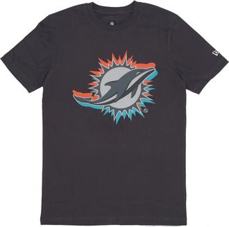 New Era Miami Dolphins Fu&szlig;ball Tee Graphit - - Tops - Herren - Mehrfarbig - M