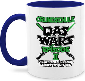 Shirtracer Tasse Tassen 325ml - Einschulung Geschenk Schulanfang - Grundschule Das Wars - Episode 2 - Die Weiterführende Schule sei mit dir - schwarz - 325 ml - 