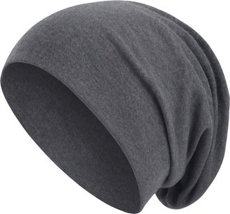 style3 Warme Herbst Winter Slouch Beanie XXL aus atmungsaktivem, feinem und leichten Jersey Unisex M&uuml;tze Winterm&uuml;tze One Size, Farbe:Grau