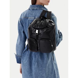 Calvin Klein Rucksack Calvin Klein Pocket Nylon Flap Backpack LV04F3406G Schwarz