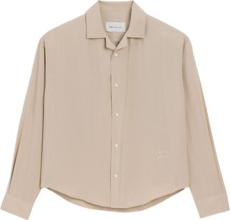Ami Chemise carr&eacute;e &agrave; manches longues avec col camp et broderie Ami Paris
