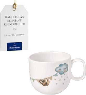 Villeroy & Boch Boho kids Walk like an elephant kleiner Kinderbecher mit Henkel, Tasse für Kinder, Becher aus Porzellan, Kindergeschirr, spülmaschinenfest, mikrowelle