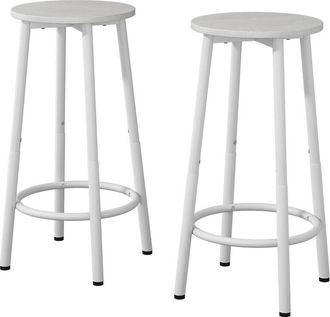 Vicco Tabouret de bar Edmonton, Blanc, 31.5 x 64 cm 2 pi&egrave;ces