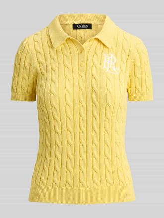 Lauren Ralph Lauren Regular Fit Strick Poloshirt mit Label Stitching