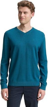 Tom Tailor 1039811 Pull-Over Homme, 38778 - Dark Aqua Melange, M