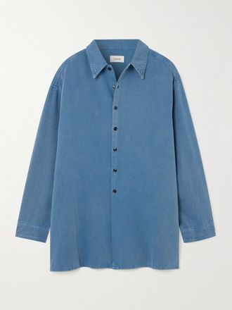 Christophe Lemaire Chemise En Serge De Coton Lav&eacute;e Twisted - Bleu