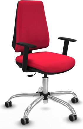 Piqueras y Crespo Elche B&uuml;rostuhl, rot, mit 1D-Armlehnen, ausgestattet mit Permanentkontakt und Schneideschaum, 65 mm Rollen, Parkett, Rot