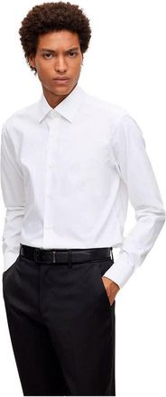 BOSS Herren H-JOE-C1-214 Regular-Fit Hemd aus bügelleichter Baumwoll-Popeline Weiß 42
