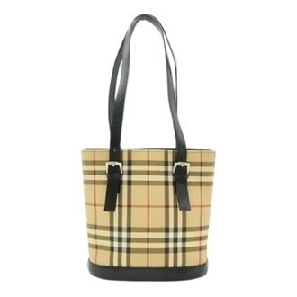 Burberry Pre-owned Nova Check Bucket Tote Shoulder Bag PVC Leather - Femme - Pre-owned - Beige - Taille: ONE Size