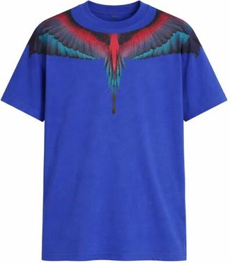 Marcelo Burlon Homme, Tops, Bleu, Taille: XS T-Shirt Stampa Ali