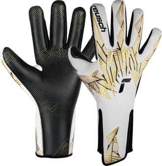 Reusch Pure Contact Gold X GluePrint Strapless Torwarthandschuhe Herren und Frauen Fußballhandschuhe für Erwachsene Profi-Belag für alle Wetterbedingungen un