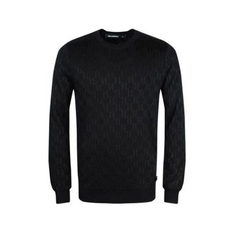 Karl Lagerfeld Homme, Pulls, Noir, Taille: XL Graphic Monogram Sweater