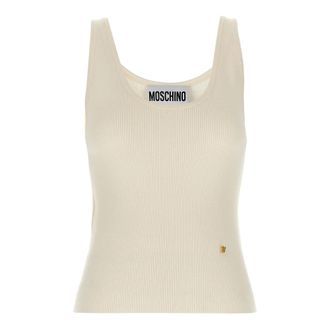 Moschino Knit Tank Top Golden M - - Tops - Damen - Wei&szlig; - M