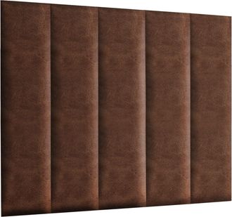 MG Design Polsterpaneel 30 x 120 cm in Braun - 3D Wandkissen fürs Bettkopfteil & Wanddeko, ohne Bohren, geräuschmindernd, texturierte, robuste & Pflegeleichte O