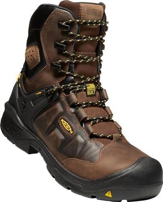 Keen Keen Utility Mens Dover 8 600G Composite Toe Waterproof Work Boot Construction, Dark Earth/Black, 8 Wide