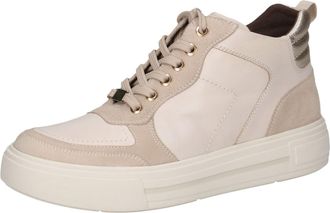 Caprice Damen Sneaker hoch aus Leder mit Reißverschluss, Weiß (Offwhite Comb), 39 EU