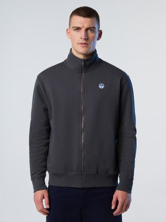 North Sails Sweatshirt Durchgehender Rei&szlig;verschluss mit Logo-Patch