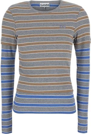 Ganni Femme, Tops, Multicolore, Taille: 40 FR Haut &agrave; Manches Longues en Mesh