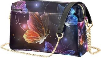 Mnsruu Sac à bandoulière pour femme, beau sac à main en cuir avec papillon lumineux