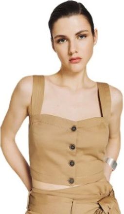 Access Fashion Access Fashion, Femme, Tops, Vert, Taille: 34 FR Top Court avec Bretelles Larges