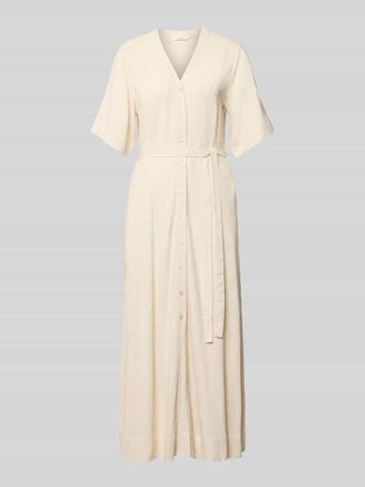 Selected Regular Fit Leinenkleid mit V-Ausschnitt Modell VIVA