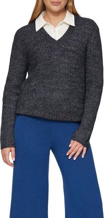 s.Oliver Strickpullover mit V-Ausschnitt und Rippblende
