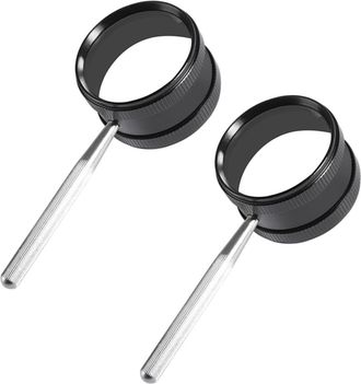 BESTONZON 2 Stück 35 Fache Handlupe mit Ergonomischem Griff 50mm Optische Metall Lupe für Schmuck Briefmarken Münzen und Edelsteine Tragbare Vergrößerung für Zu