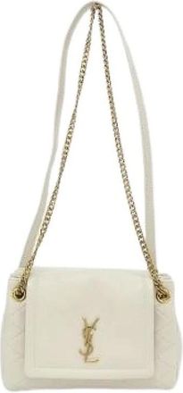 Saint Laurent Pre-owned Sac bandouli&egrave;re mini Nolita en cuir dagneau - Femme - Pre-owned - Blanc - Taille: ONE Size