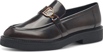 Marco Tozzi by Guido Maria Kretschmer Damen Loafer ohne Absatz aus Kunstleder Elegant, Braun (Cafe Brush), 40