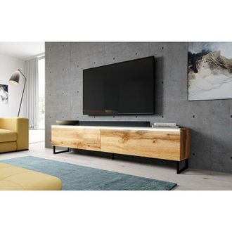 Furnix TV Kommode BARGO 180 mit LED-Beleuchtung & Metallf&uuml;&szlig;e Wotan-Wotan