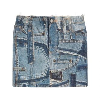 Roberto Cavalli Patchwork Denim Minirock - - Skirts - Damen - Blau - XS