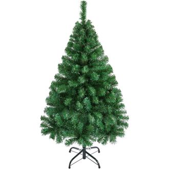 Yaheetech 124cm K&uuml;nstlicher Weihnachtsbaum Tannenbaum mit 208 Spitzen & Faltbarem Metallst&auml;nder Christbaum Kunstbaum f&uuml;r Weihnachtsdekoration, Gr&uuml;n